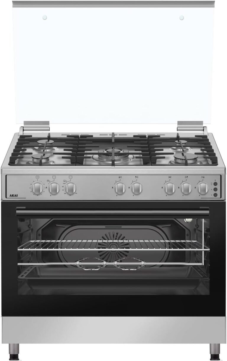 AKAI 90x60 Freestanding Gas Cooker, 5 Burners, Gas Oven & Grill